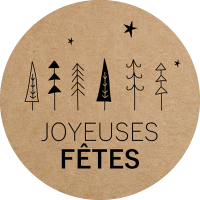 Étiquettes adhésives "JOYEUSES FÊTES" - Noël - Rouxel