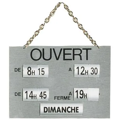 Panneaux horaires - Plaques de signalisation - Rouxel